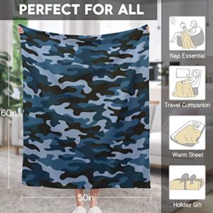 Throw Blanket for Couch, Cozy Warm Plush Fleece Throw Blanket for Adults and Kids, Ultra-Soft Flannel Blanket Decorative Fuzzy Throws for Sofa Bed Dorm, All Season 50x60 in (Camo)