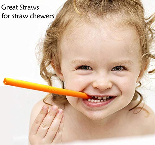 Tegion Cute Mini Short Pinch Test Passed 5.5" Replacement Reusable Toddlers&Kids Silicone Straws for The First Years Take&Toss Spill Proof Straw Cup,Small Kids Danimals -Safe for Teething Chewing