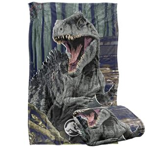 jurassic world: dominion blanket, 36"x58" giganotosaurus silky touch super soft throw blanket