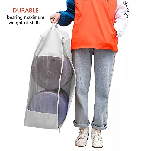 large clothing storage 3 blanket storage bag,Clothes Storage Bins -with zipper, Clear Window & Sturdy Carry Handles, storage bags for blankets and quilts,Toys 60 L