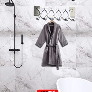 Jicen Over The Door Hooks, Extendable to 23" Wide Towel Holder for Bathroom, Made of Thickened Stainless Steel Door Mount Towel Rack, Towel Rack with Up to 6 Hooks, Easy to Install Towel Hooks.