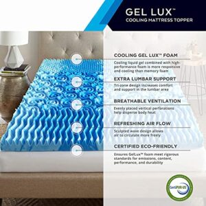 Thomasville GelLux Cooling Foam Mattress Topper, 3", Twin, Blue