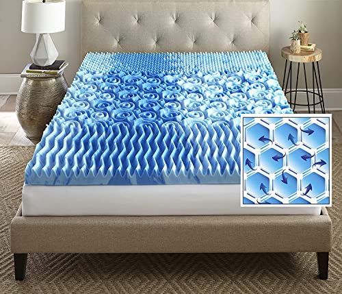 Thomasville GelLux Cooling Foam Mattress Topper, 3", Twin, Blue