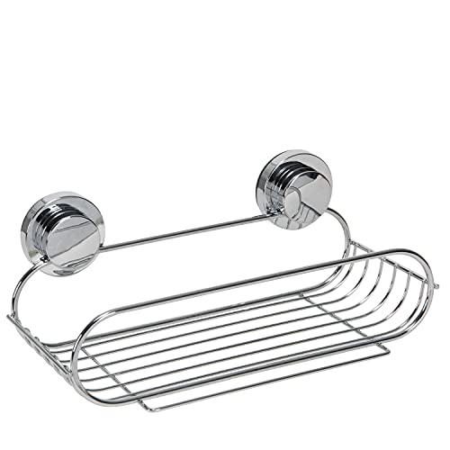 Bath Bliss Chrome Suction Cup Bathroom Basket