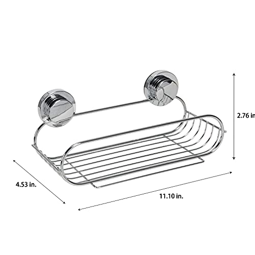 Bath Bliss Chrome Suction Cup Bathroom Basket