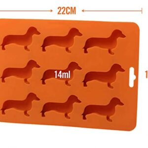 LYWUU Dachshund Dog Shaped Silicone Ice Cube Molds and Tray