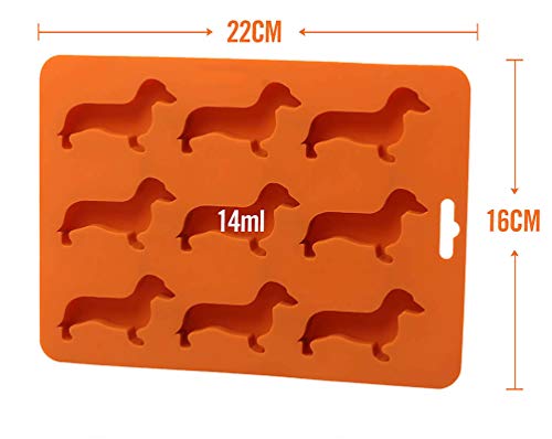 LYWUU Dachshund Dog Shaped Silicone Ice Cube Molds and Tray