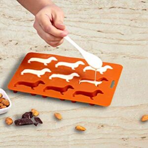 LYWUU Dachshund Dog Shaped Silicone Ice Cube Molds and Tray