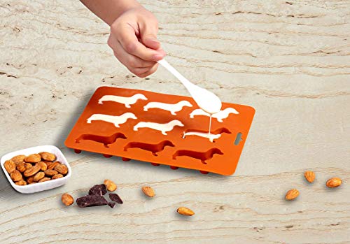 LYWUU Dachshund Dog Shaped Silicone Ice Cube Molds and Tray