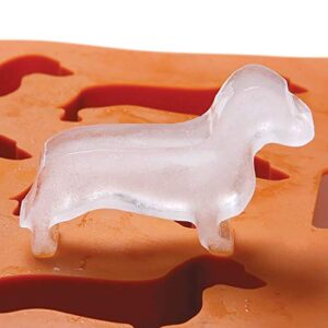 LYWUU Dachshund Dog Shaped Silicone Ice Cube Molds and Tray