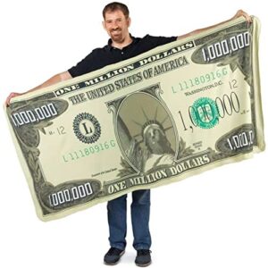 throw blanket - million dollar bill super soft warm plush throw blanket for couch lightweight fluffy bed sofa car deck chair(million dollar 71.25" x 35.25" x 0.13")