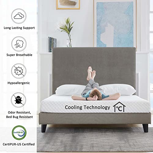 King Size Mattress, 6 Inch Gel Memory Foam Mattress with Motion Isolation, Triple-Layer Breathable Mattress for Cool Sleep & Pressure Relief, Medium Firm, Bed in A Box, CertiPUR-US Certified (King)