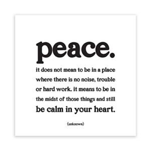 quotable cards, magnet peace, black and white,1 count, 0665475510951