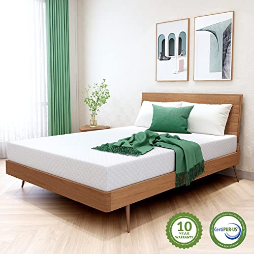 Airdown Twin Mattress, 8 Inch Memory Foam Mattress with Breathable Fabric Cover, Medium Feel Green Tea Gel Foam Bed Mattress for Kids, Twin Mattress in A Box, CertiPUR-US Certified