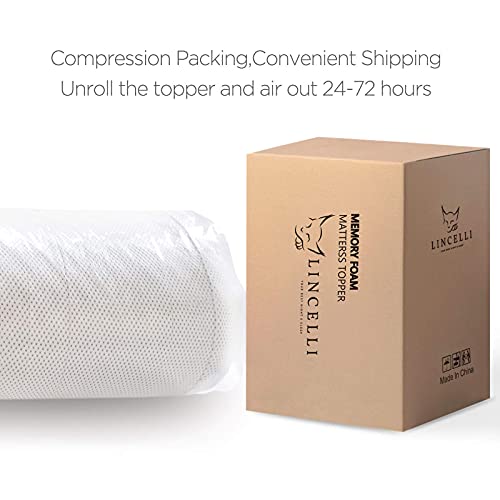 LINCELLI Extra-Luxurious 4-Inch Quilted Double-Layer Memory Foam Mattress Topper, Full Size