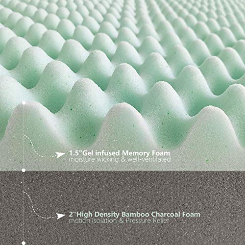 LINCELLI Extra-Luxurious 4-Inch Quilted Double-Layer Memory Foam Mattress Topper, Full Size