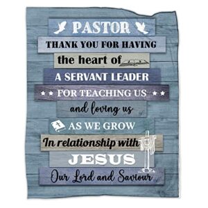 pastor appreciation gifts, pastor blanket 50''x60'', christian pastor gifts for men women, birthday blanket soft cozy flannel throw blanket religious gift for pastor appreciation