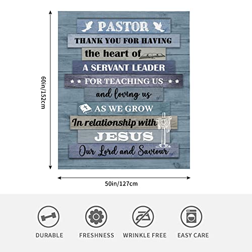 Pastor Appreciation Gifts, Pastor Blanket 50''x60'', Christian Pastor Gifts for Men Women, Birthday Blanket Soft Cozy Flannel Throw Blanket Religious Gift for Pastor Appreciation