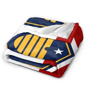 2022 Utah Flag Design Throw Blanket for Couch Bed Sofa Super Soft Cozy Blankets 60"x50" Textured Flannel Throw Blanket