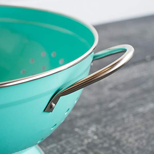 Now Designs Metal Colander, 3-Quart, Turquoise -