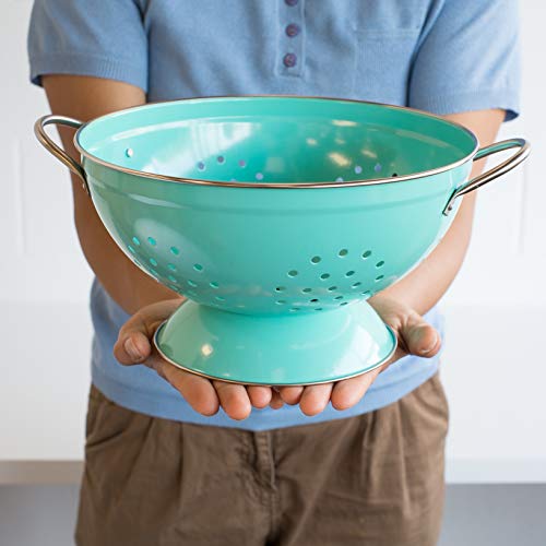 Now Designs Metal Colander, 3-Quart, Turquoise -