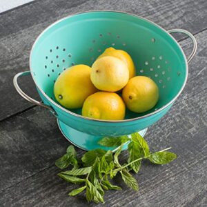 Now Designs Metal Colander, 3-Quart, Turquoise -