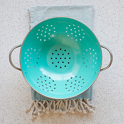 Now Designs Metal Colander, 3-Quart, Turquoise -