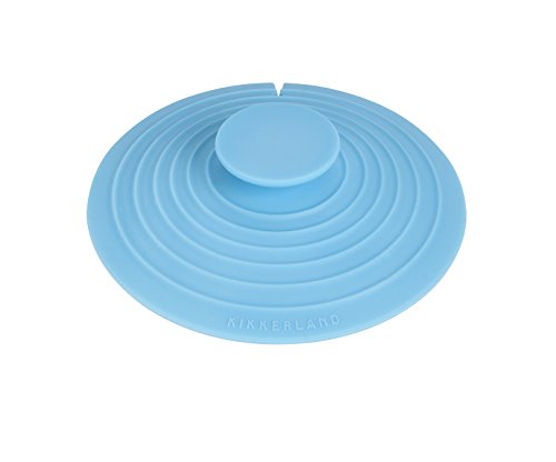 Kikkerland MulTEA Cup of Tea, 4 in 1 - Food Grade Silicone Lid Coaster Cover Accessory, Blue