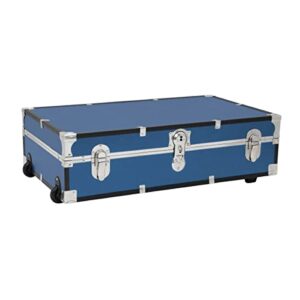 advantus swd5241-00 31 in. seward under the bed trunk with wheels & lock, misty blue