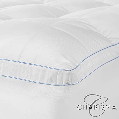 Charisma Luxury Plush 3.5-Inch Memory Foam Cluster and Gel Fiber Mattress Topper-California King, White