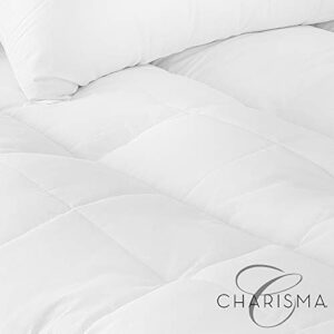 Charisma Luxury Plush 3.5-Inch Memory Foam Cluster and Gel Fiber Mattress Topper-California King, White