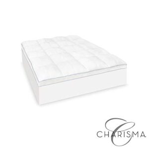 Charisma Luxury Plush 3.5-Inch Memory Foam Cluster and Gel Fiber Mattress Topper-California King, White