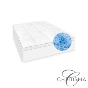 Charisma Luxury Plush 3.5-Inch Memory Foam Cluster and Gel Fiber Mattress Topper-California King, White