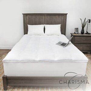 Charisma Luxury Plush 3.5-Inch Memory Foam Cluster and Gel Fiber Mattress Topper-California King, White