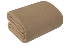 jmr fleece throw blankets for bed, couch, or sofa - ultra-soft and warm microfiber plush blanket for home and outdoor use (beige, 108x90)