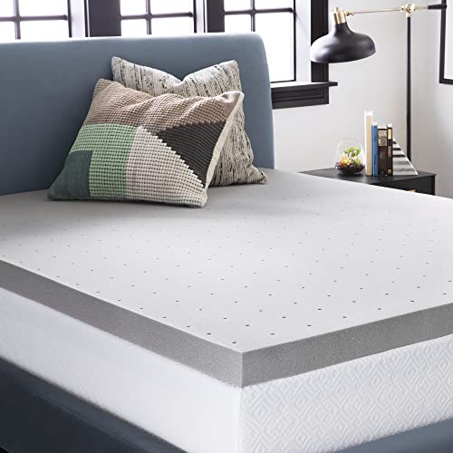 LUCID 3 Inch Bamboo Charcoal Memory Foam Mattress Topper - Queen & Premium Hypoallergenic 100% Waterproof Mattress Protector - Universal Fit, Cotton Terry Top, Queen