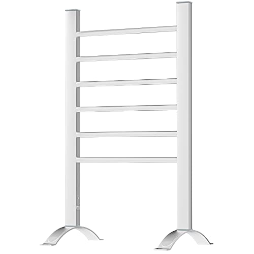 DAILYLIFE Towel Warmer 2-in-1, 6 Bars Heated Towel Rack Freestanding & Wall Mounted, Aluminum Frame for Bathroom