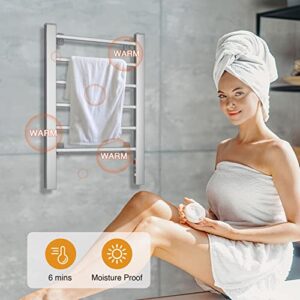 DAILYLIFE Towel Warmer 2-in-1, 6 Bars Heated Towel Rack Freestanding & Wall Mounted, Aluminum Frame for Bathroom