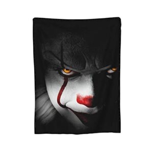 horror movie blanket for adults ĪŤ p̪èňňŷ-ŵīŝè closwn blanket blankets sofa bed couch chair soft fleece horror blankets and throws 60"x50"