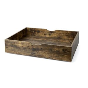 the storage max - underbed wooden organizer with wheels - dark wood