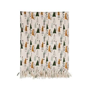 creative co-op 60x50 cotton slub printed throw