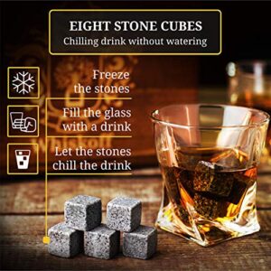 𝗕𝗘𝗦𝗧 𝗚𝗜𝗙𝗧: Fathers Day Dad Gifts For Men - Whiskey Glass Set of 2 - Bourbon Whiskey Stones Wood Box Gift Set - Includes Crystal Whisky Glasses, Chilling Rocks, Slate Coasters for Scotch Burbon