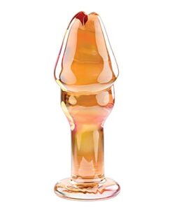 gender x - just the tip glass plug - iridescent gold, red, orange