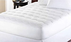 kathy ireland microfiber waterproof mattress pad (topper) -18'' stretchable pocket, king, white