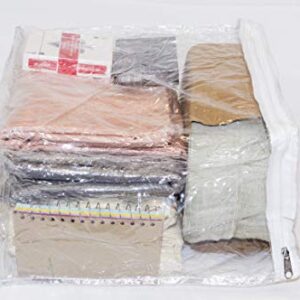 Clear Vinyl Zippered Storage Bags 11 x 11 x 6 Inch 5-Pack for Blankets, Sweaters and Pants