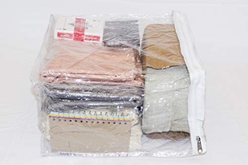 Clear Vinyl Zippered Storage Bags 11 x 11 x 6 Inch 5-Pack for Blankets, Sweaters and Pants