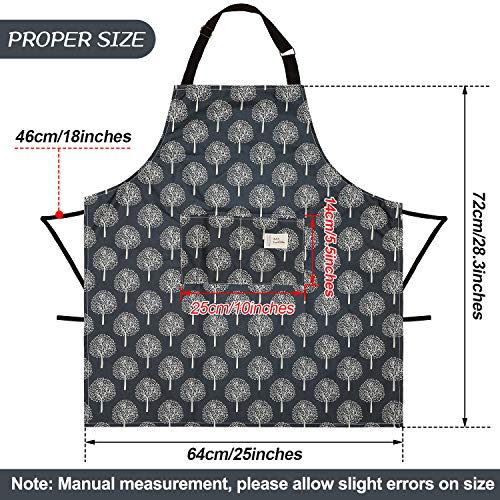 SATINIOR 3 Pieces Women Waterproof Apron with Pockets Adjustable Cooking Aprons Kitchen Bib Apron for Baking Household Cleaning