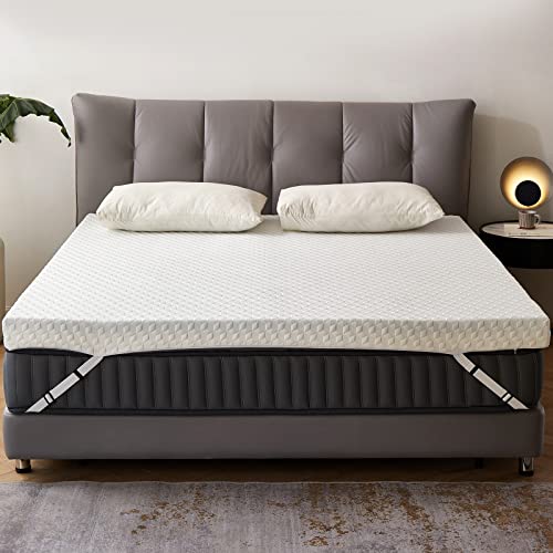 Gel Infused Memory Foam Mattress Topper with Breathable Bamboo Cover - 3 Inches Soft Mattress Pad for Mattress Upgration, Zero Pressure Mattress Topper for Back Pain Relief, Queen 60"x80"x3"