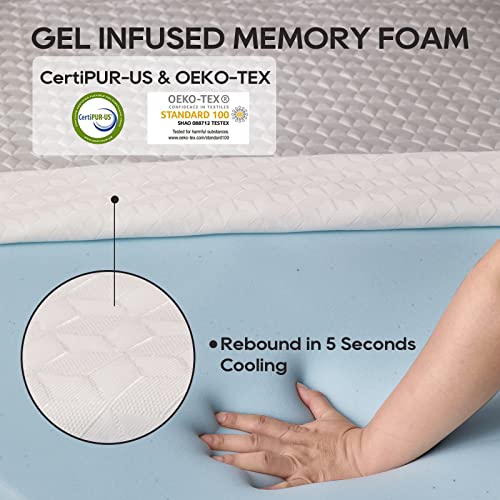 Gel Infused Memory Foam Mattress Topper with Breathable Bamboo Cover - 3 Inches Soft Mattress Pad for Mattress Upgration, Zero Pressure Mattress Topper for Back Pain Relief, Queen 60"x80"x3"