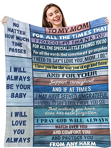 Worktisky Mothers Day Idea Gifts for Mom from Daughter Son, Best Mom Gifts, Funny Mothers Day Idea Gifts, Mom Gifts from Daughters, Birthday Gifts for Mom, Mom Blankets from Daughter 60"x50"